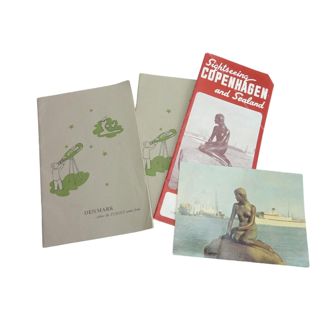Vintage Denmark Copenhagen Brochure 1961 Mermaid Postcard Mogens Lind ...