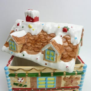 Vintage Gingerbread House Christmas Cookie Jar Ceramic Box With Lid - Etsy