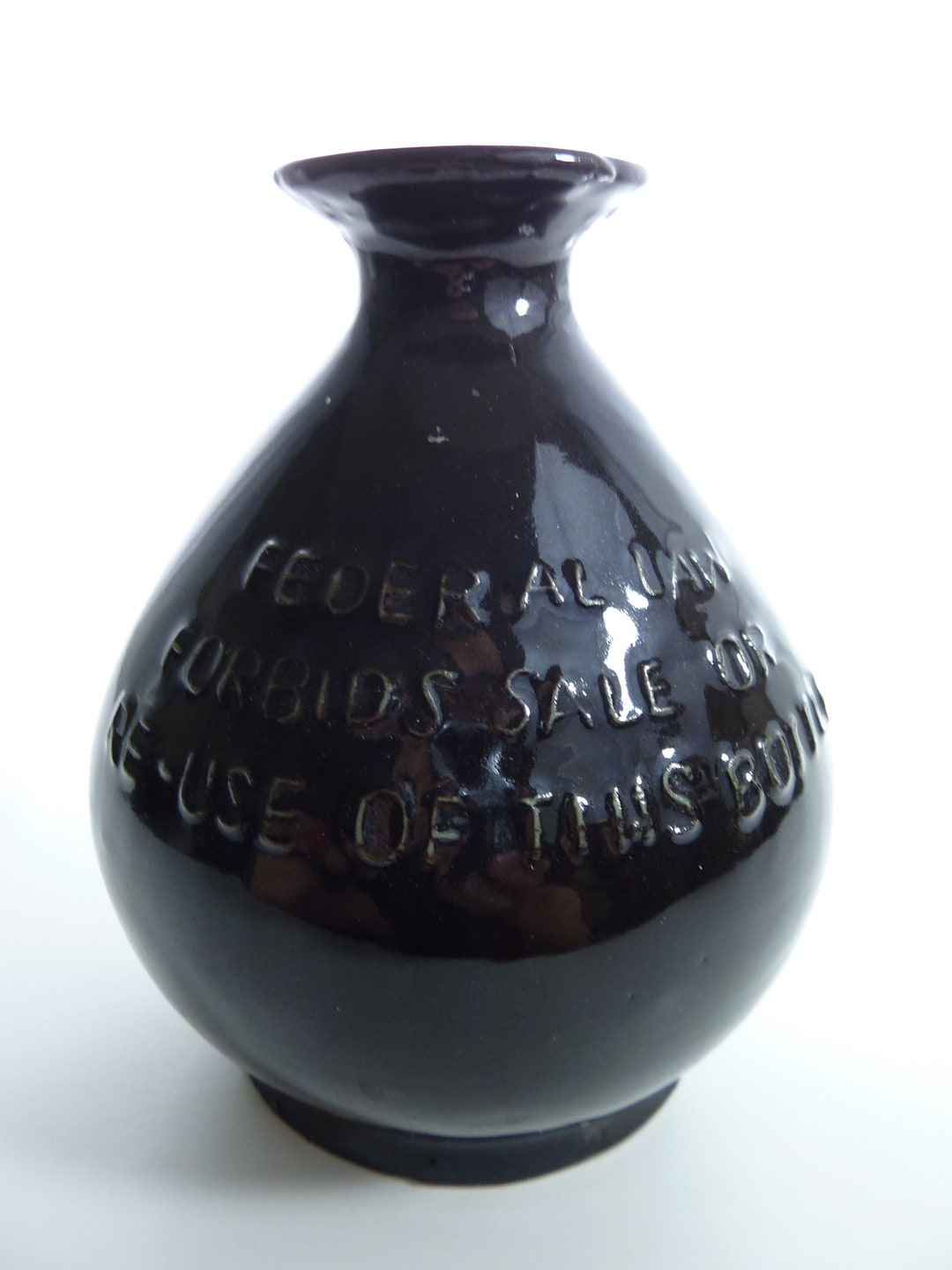Vintage Ceramic Booze Bottle Hong Kong Molasses Brown Glaze Wing Lee ...