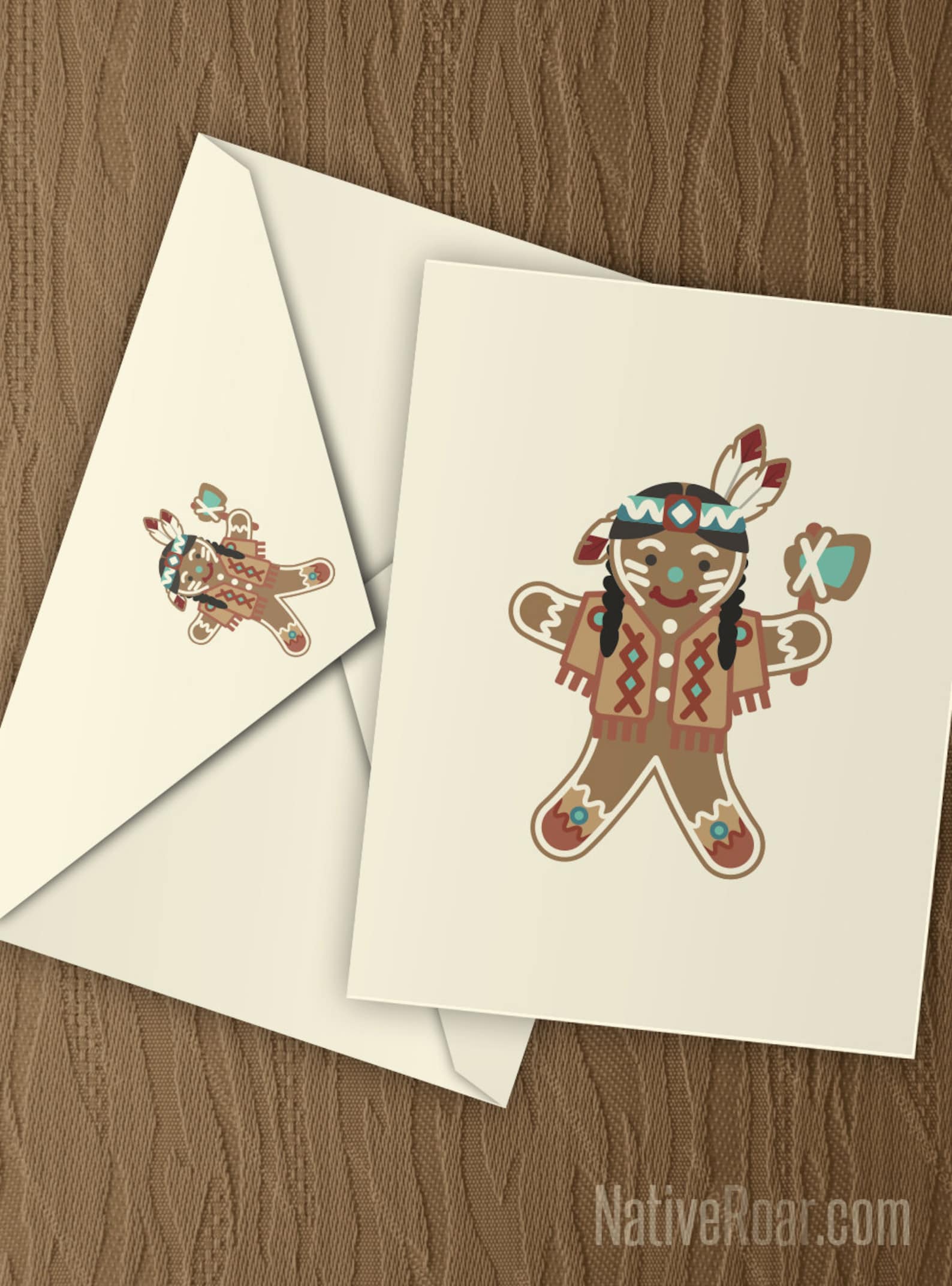Native American Gingerbread Christmas Card Seasons Greetings - Etsy