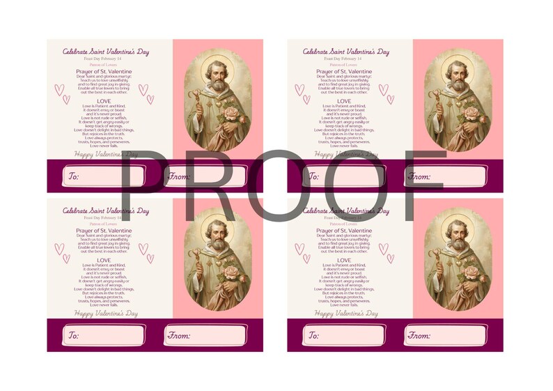 Saint Valentine Card Printable | Catholic Valentine | Instant Download ...