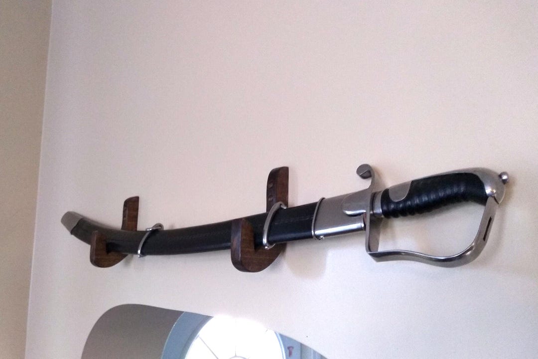 Set of Two Wooden Wall Hooks, Sword Display Hooks - Etsy