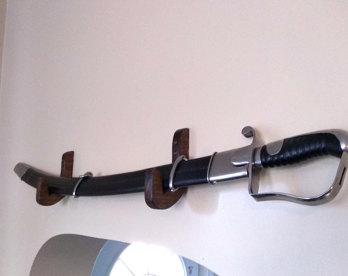 Set of Two Wooden Wall Hooks, Sword Display Hooks - Etsy
