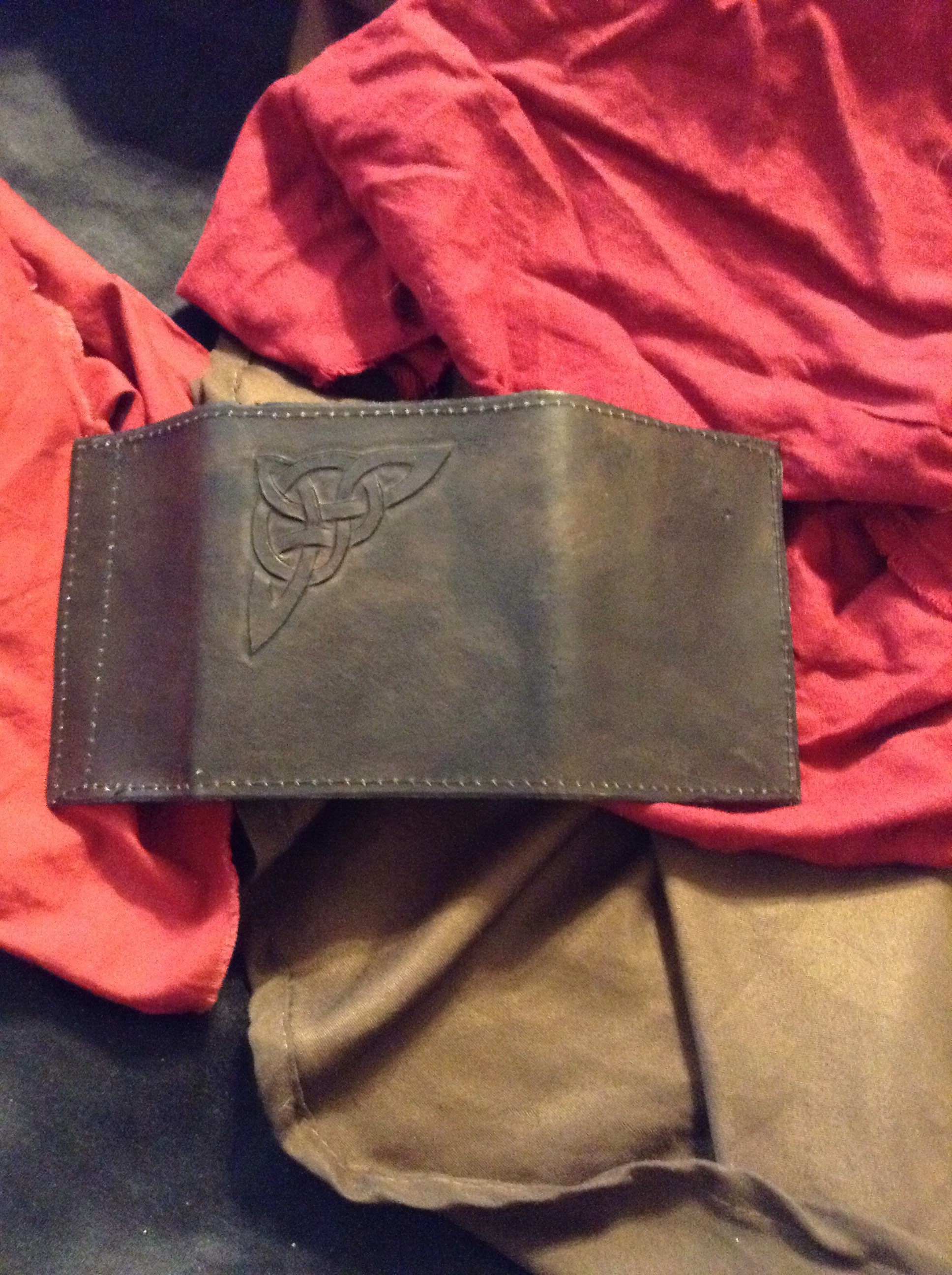 Brown Celtic Knot Leather Trifold Wallet