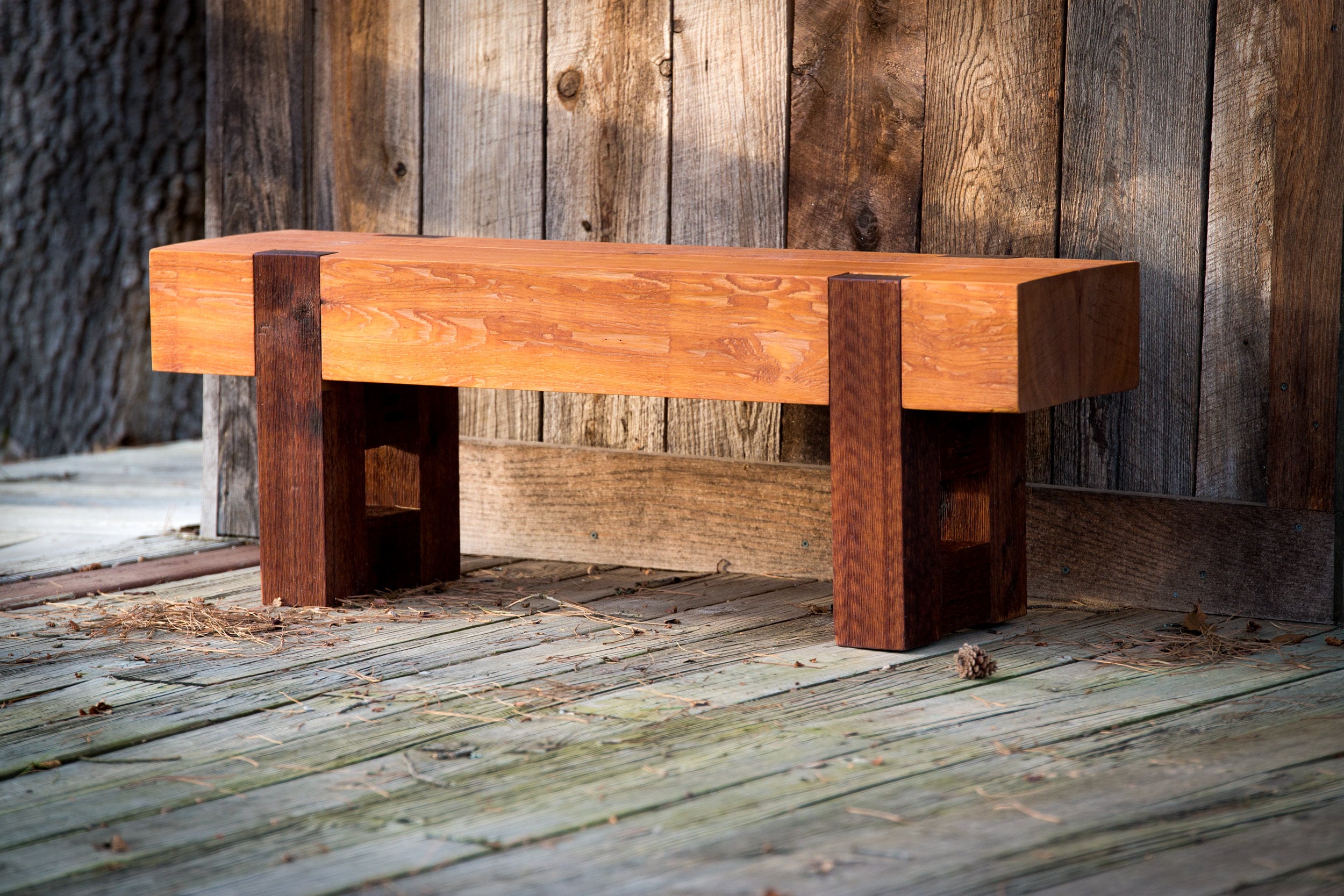 Wood Bench Outdoor Modern Rustic Garden Patio Entryway Dining - Etsy UK