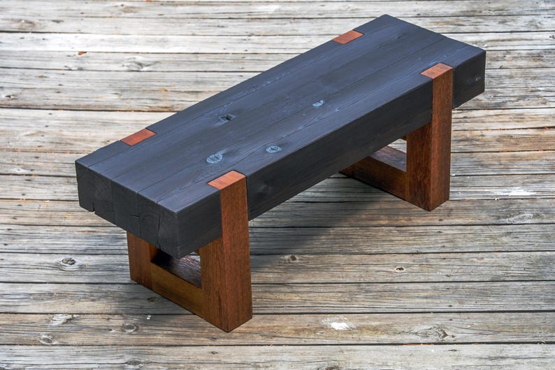 Shou Sugi Ban Wood Bench - Etsy