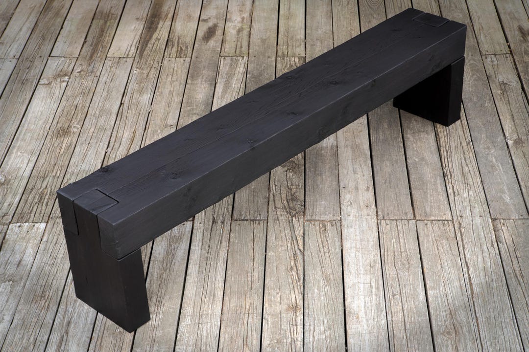 Shou Sugi Ban Wood Timber Beam Bench Coffee Table - Etsy