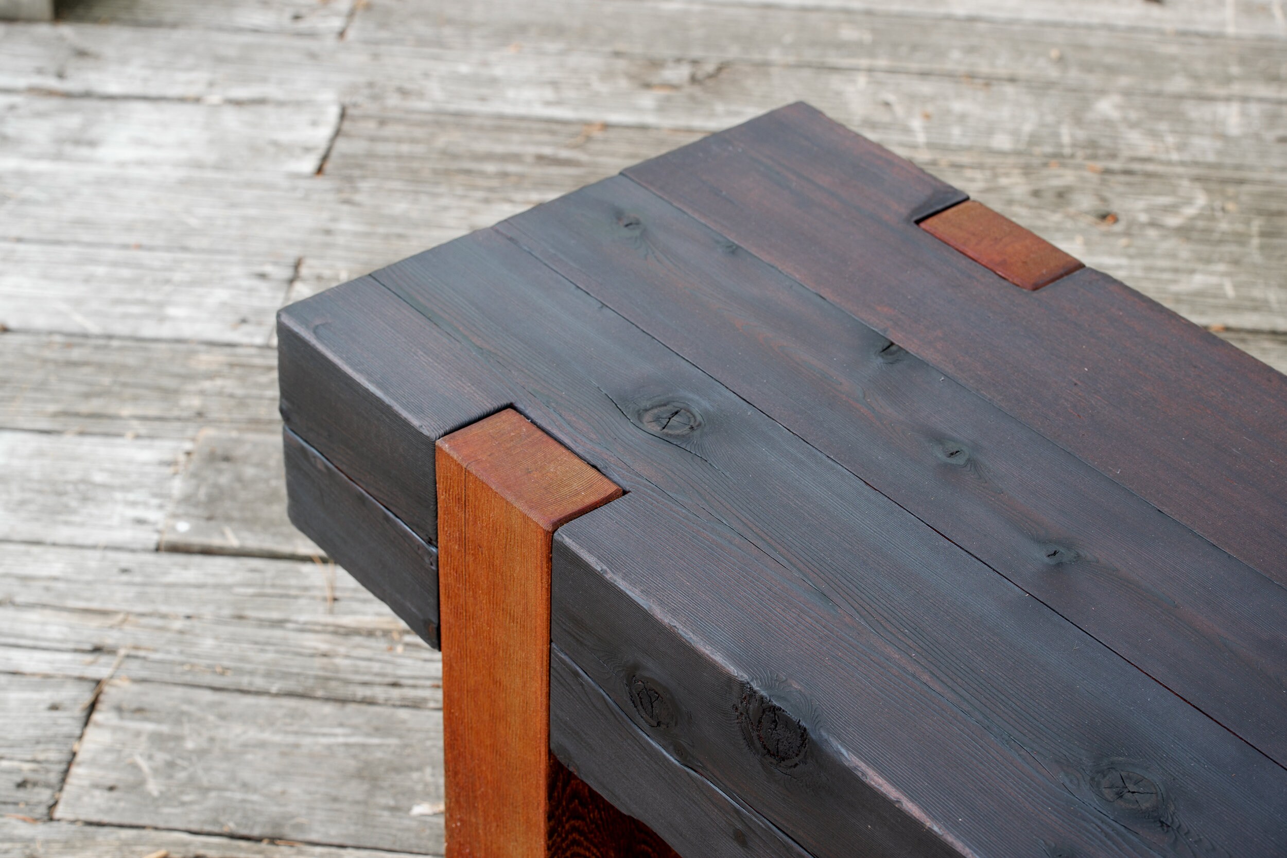 Shou Sugi Ban Outdoor Wood Bench - Etsy