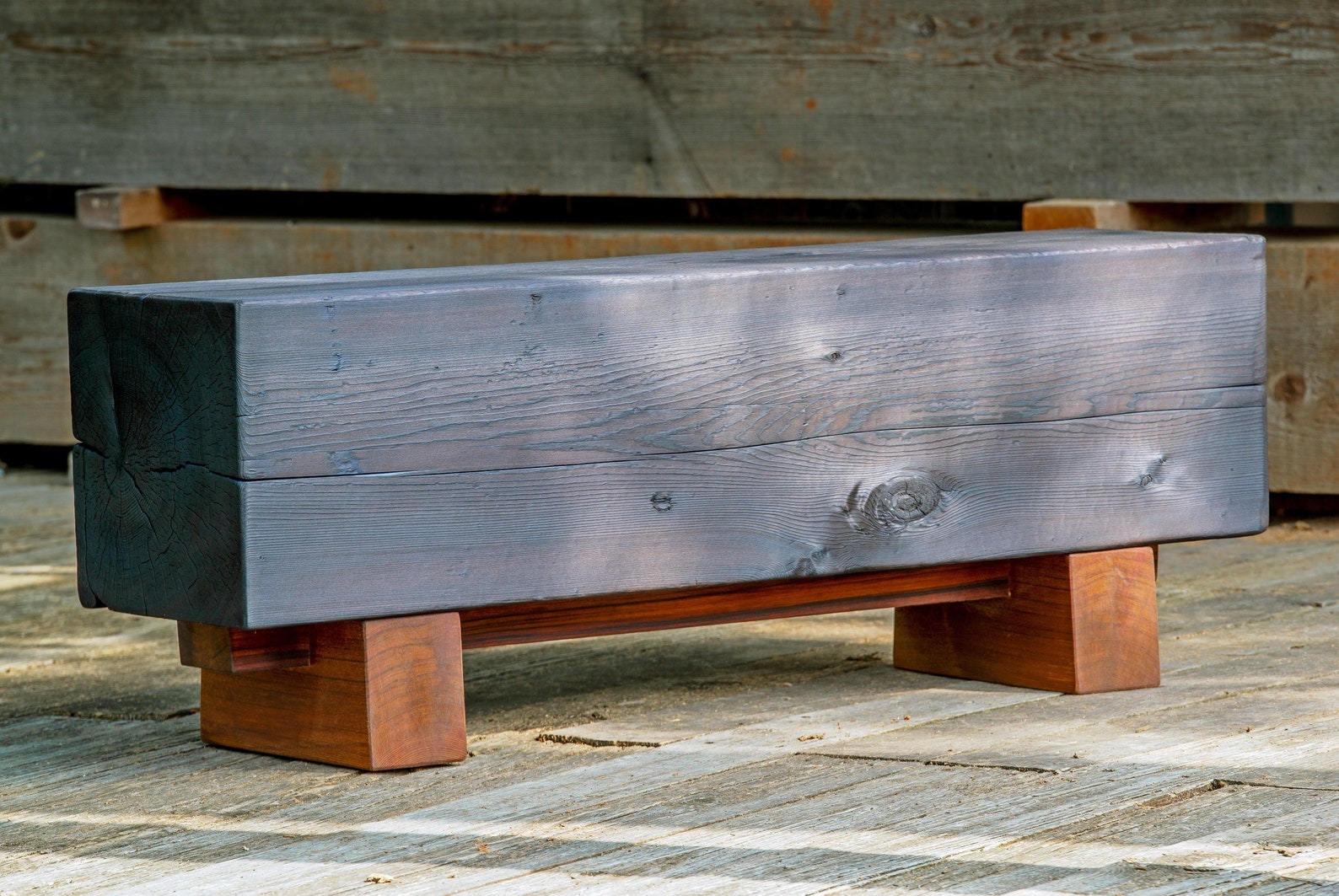 Outdoor Shou Sugi Ban Bench Coffee Table Modern Rustic - Etsy