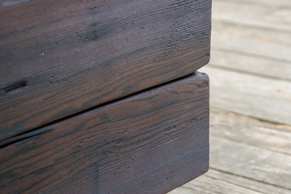 Outdoor Shou Sugi Ban Bench Coffee Table Modern Rustic - Etsy