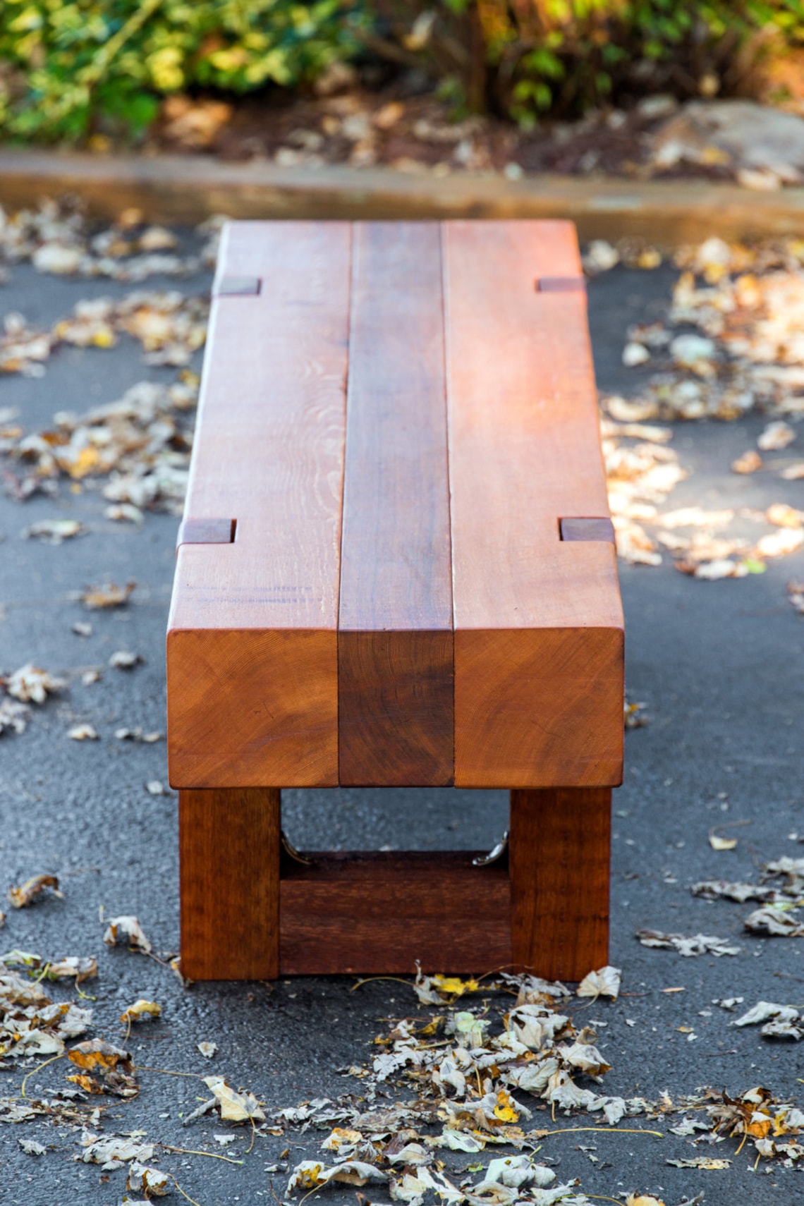 Handmade Wood Bench Outdoor Cedar Patio Coffee Table - Etsy