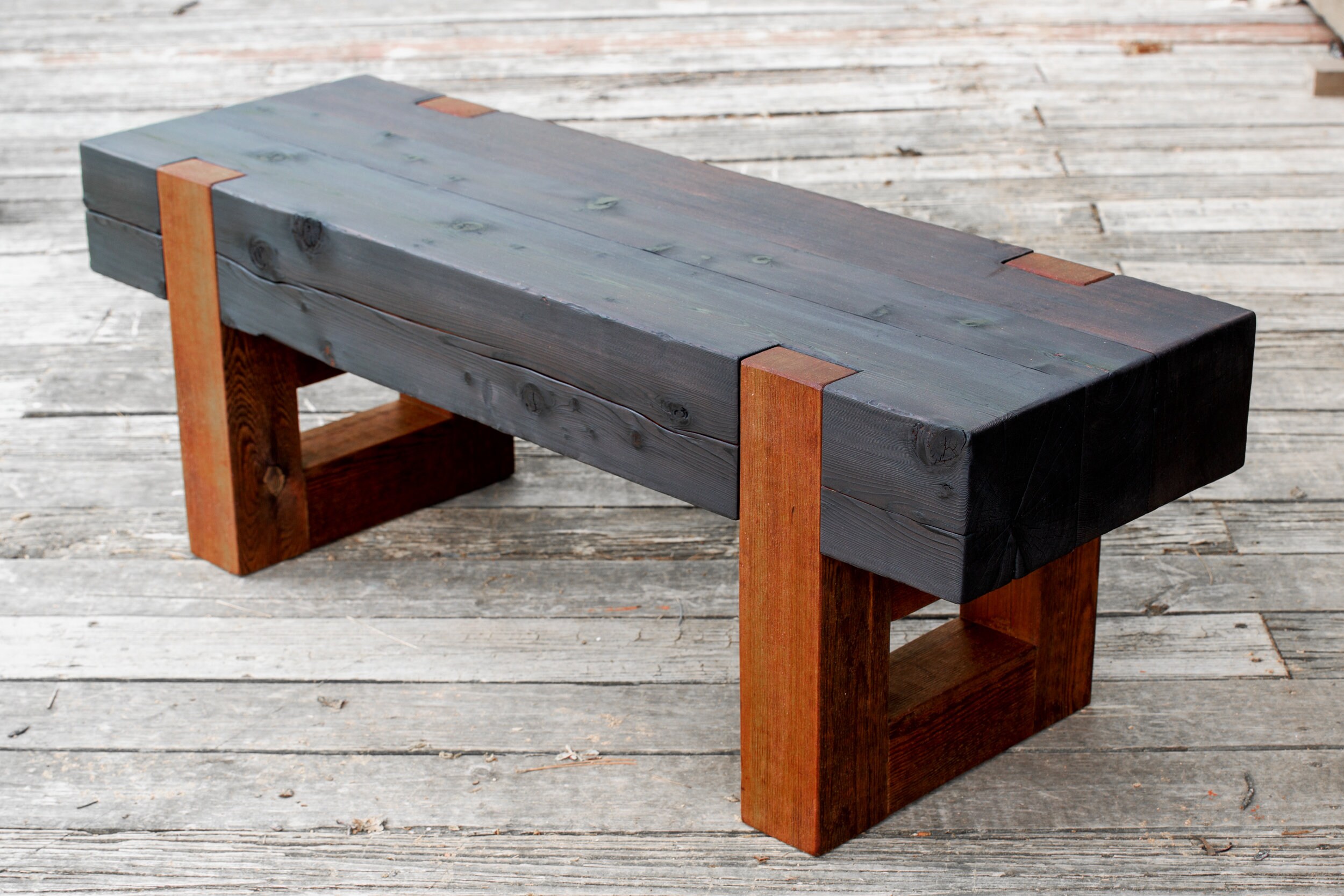 Shou Sugi Ban Outdoor Wood Bench - Etsy UK