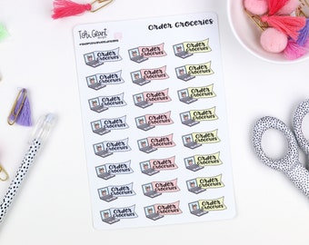 Order Groceries Pick up Groceries Stickers / Planner Grocery - Etsy