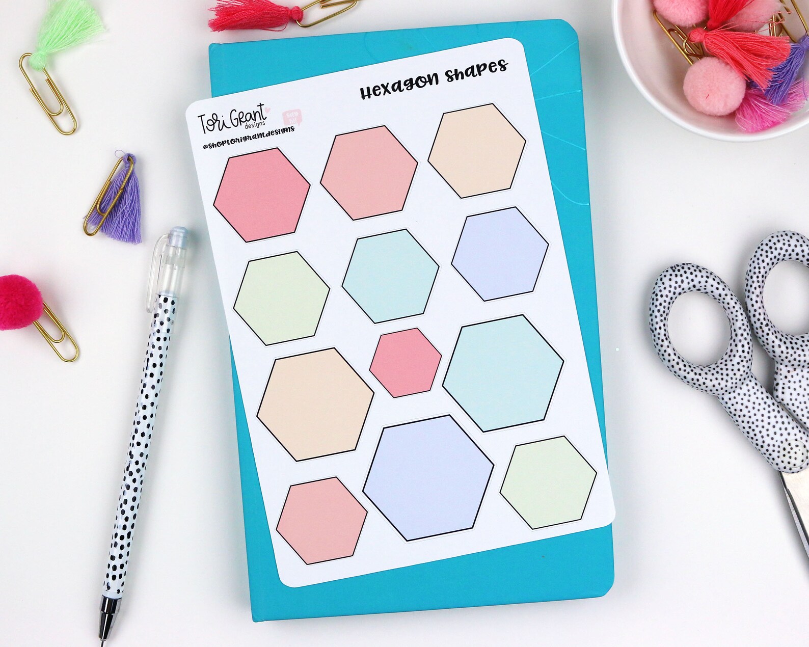 Hexagon Decoration Planner Stickers - Etsy
