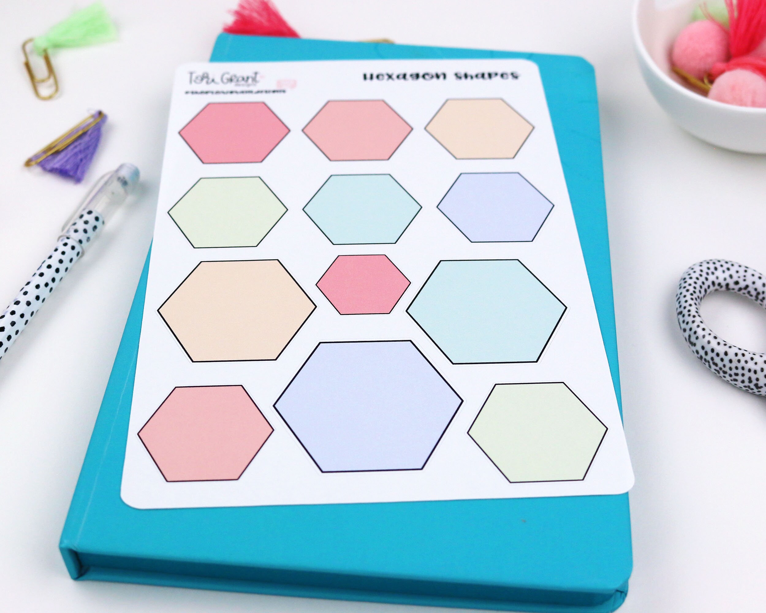 Hexagon Decoration Planner Stickers - Etsy