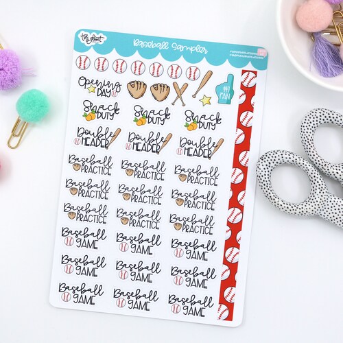 Baseball Practice Icon Script Planner Stickers and Labels - Etsy