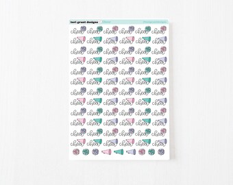 Cheer Stickers Journal Black Notebook or Planner set of 20 Cheer Script ...