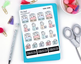 Sick Day Stickers Doctor Stickers Cold Stickers Medicine - Etsy
