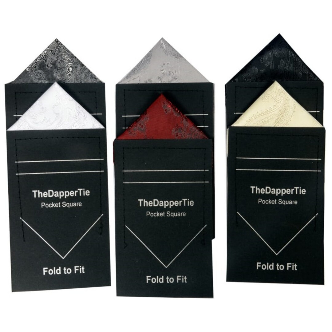 New Men's Paisley Triangle Pre Folded Pocket Square on Card - Etsy