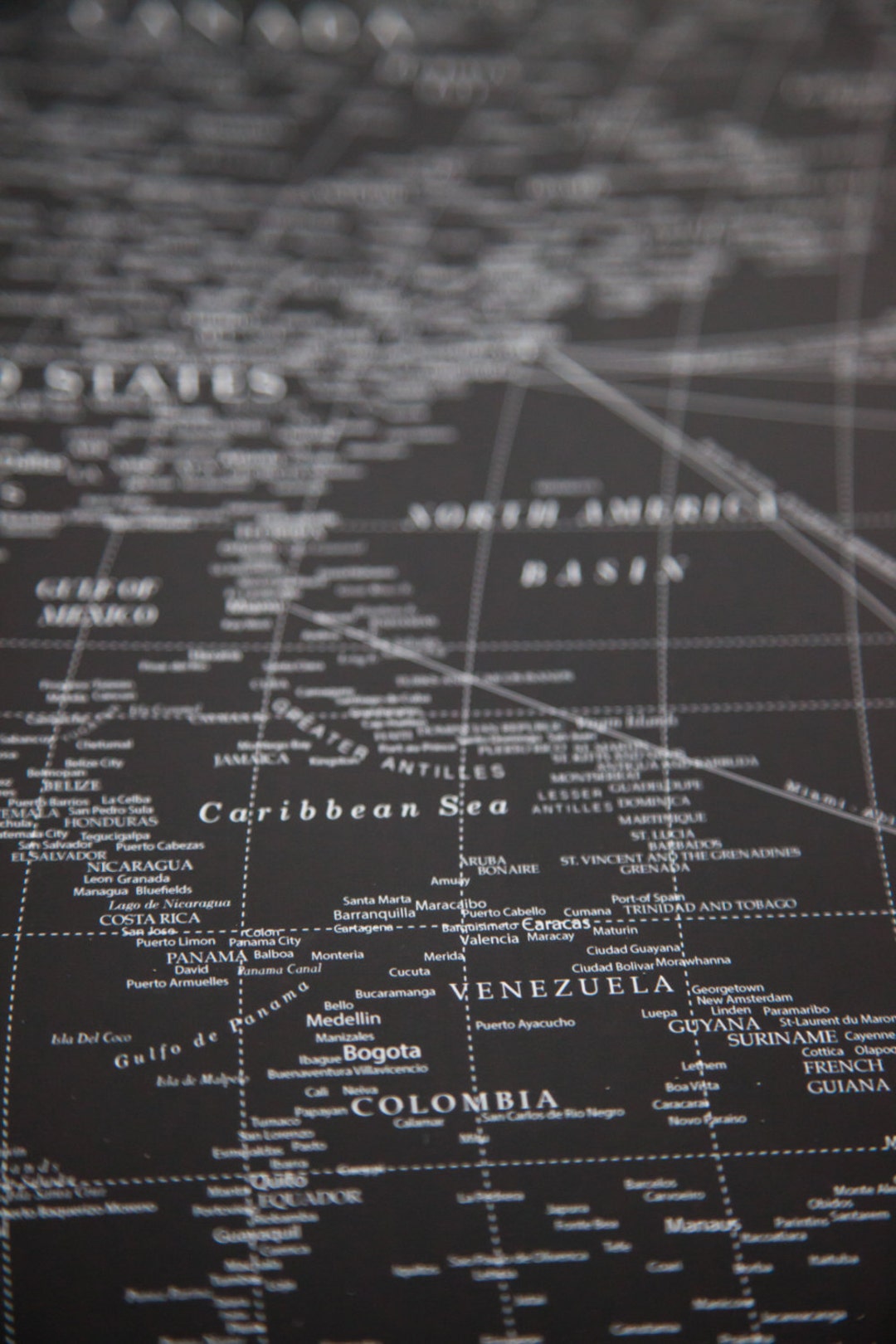 Typographic World Map - Etsy