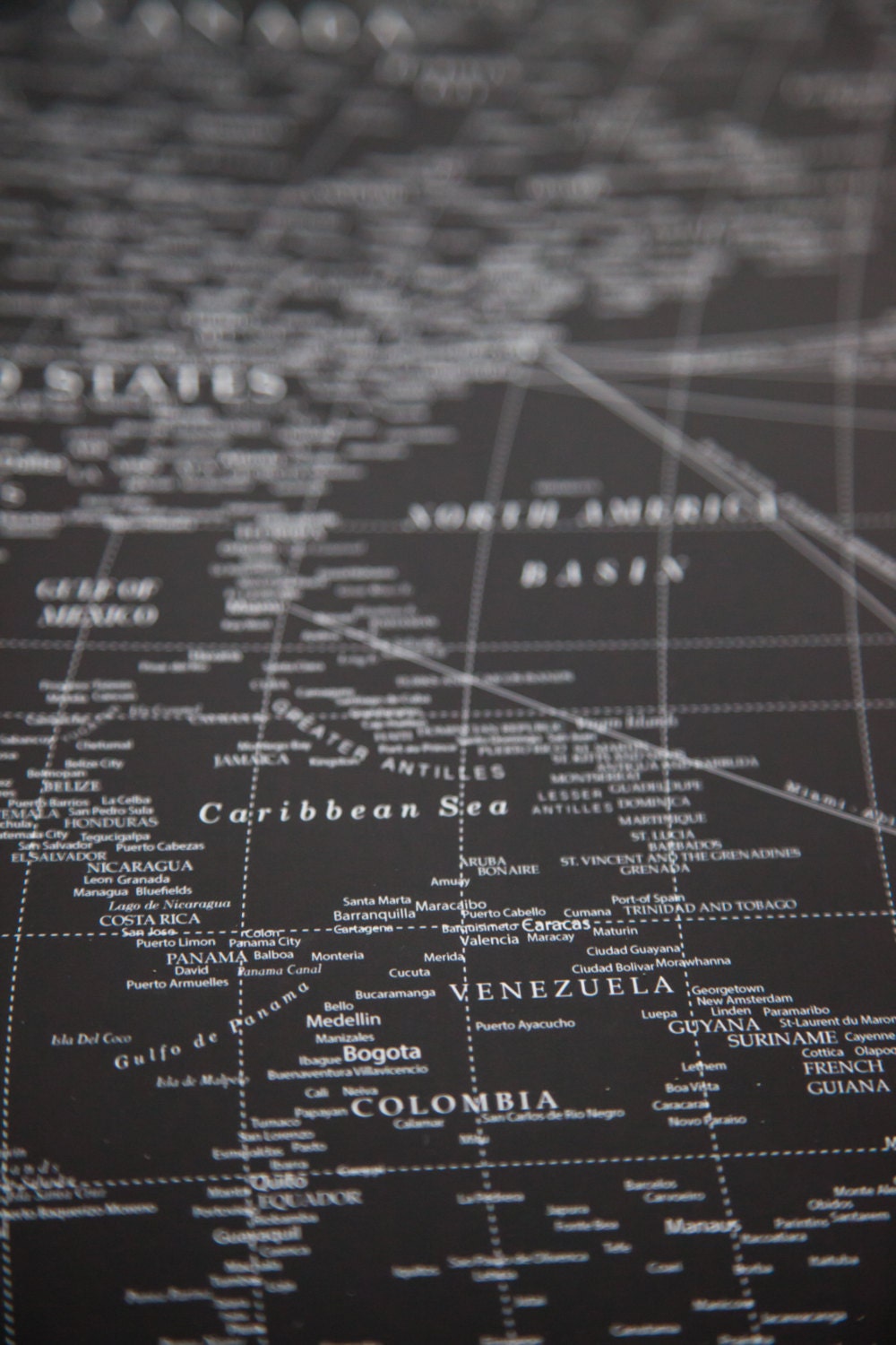 Typographic World Map - Etsy