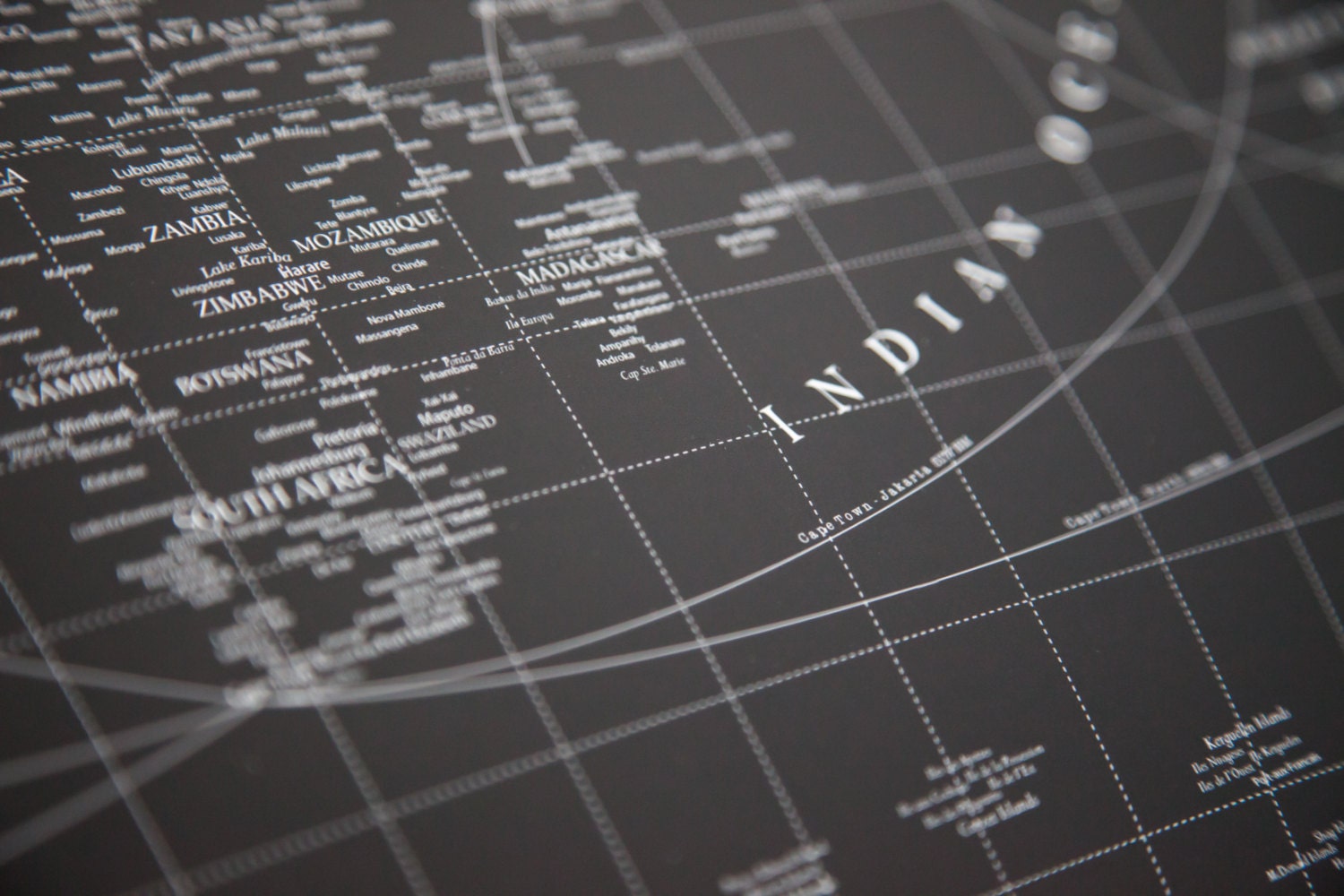 Typographic World Map - Etsy