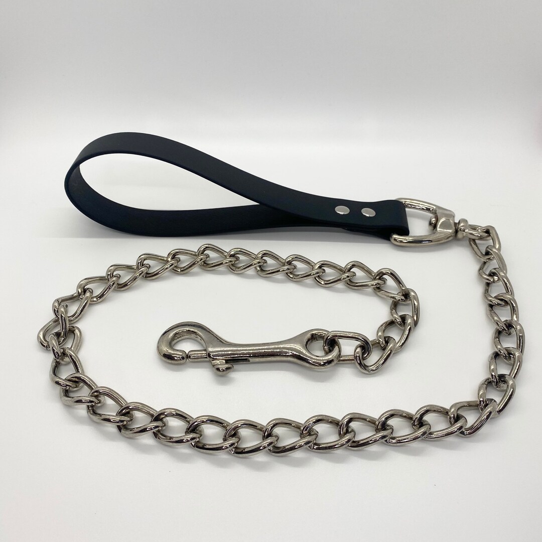 Chain Leash With Vegan Leather Handle - Etsy