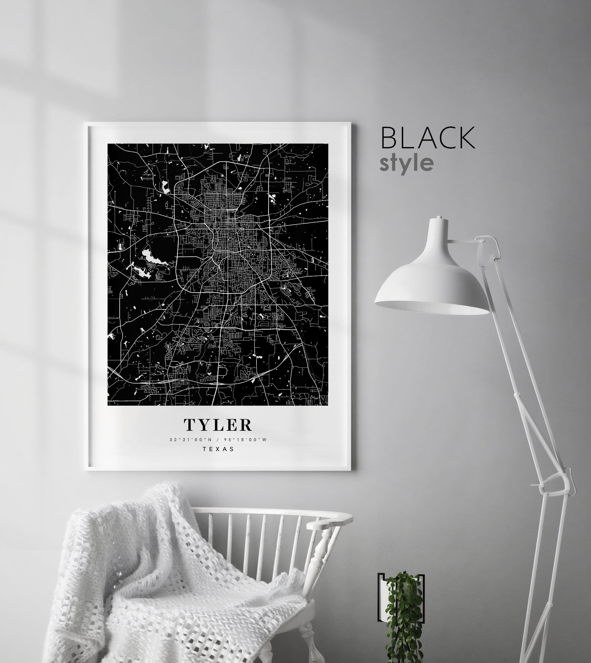 Tyler Texas TX Map Tyler City Map Tyler Print Tyler Poster - Etsy