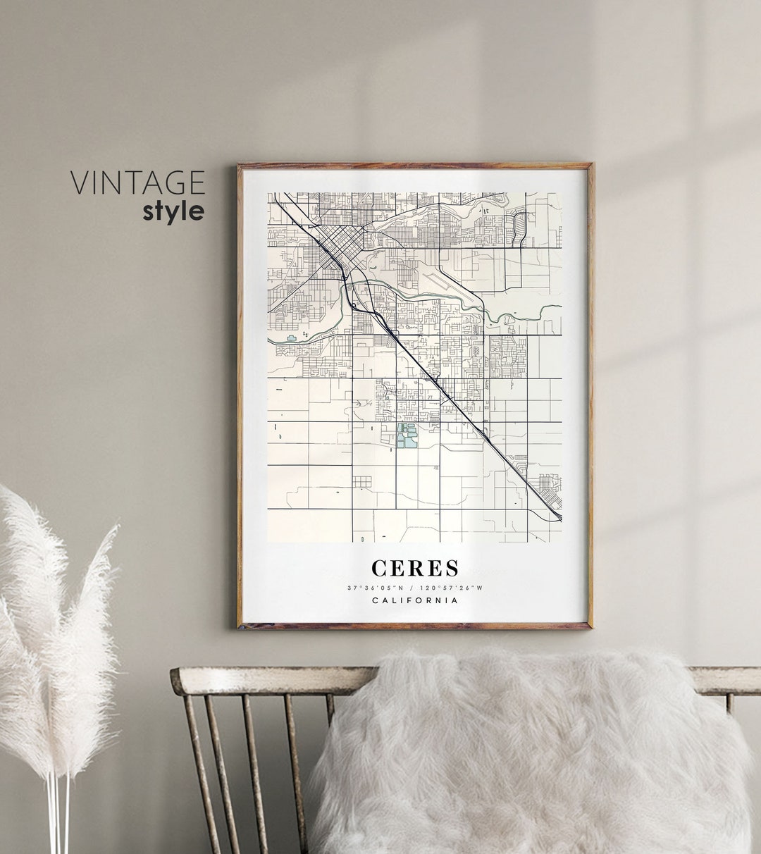 Ceres California CA Map Ceres City Map Ceres Print Ceres - Etsy