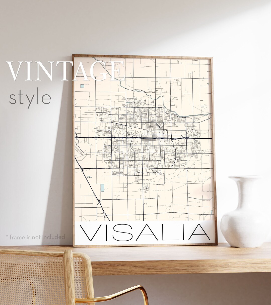 VISALIA Map Wall Art Customized Poster in a Modern Design - Etsy