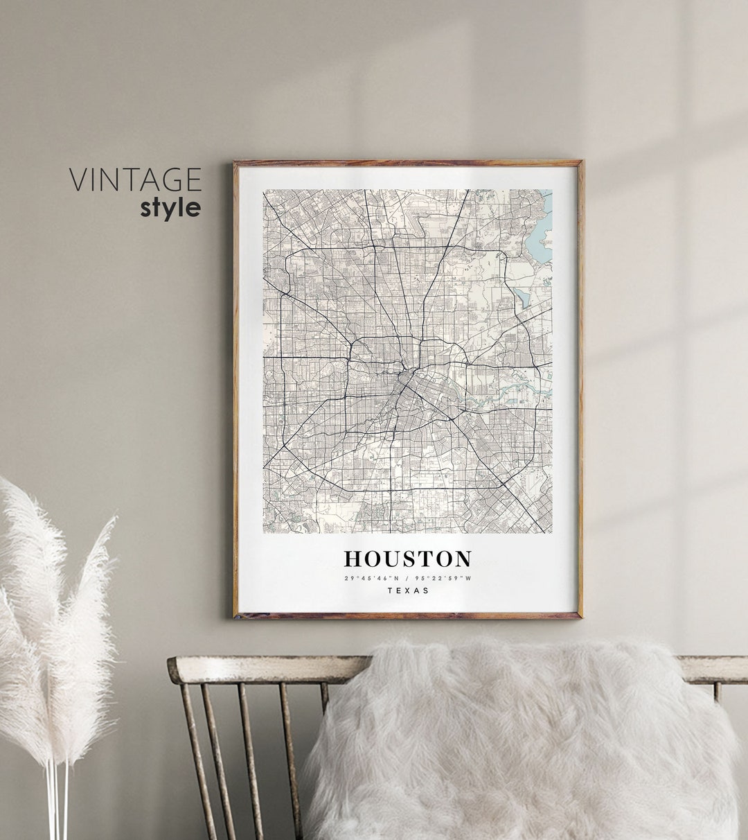 Houston Texas TX Map Houston City Map Houston Print Houston - Etsy