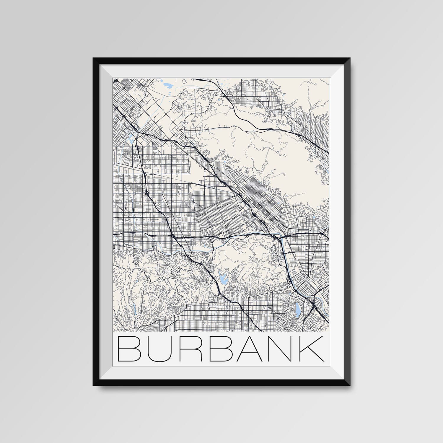 BURBANK California Map Burbank City Map Print Burbank Map | Etsy