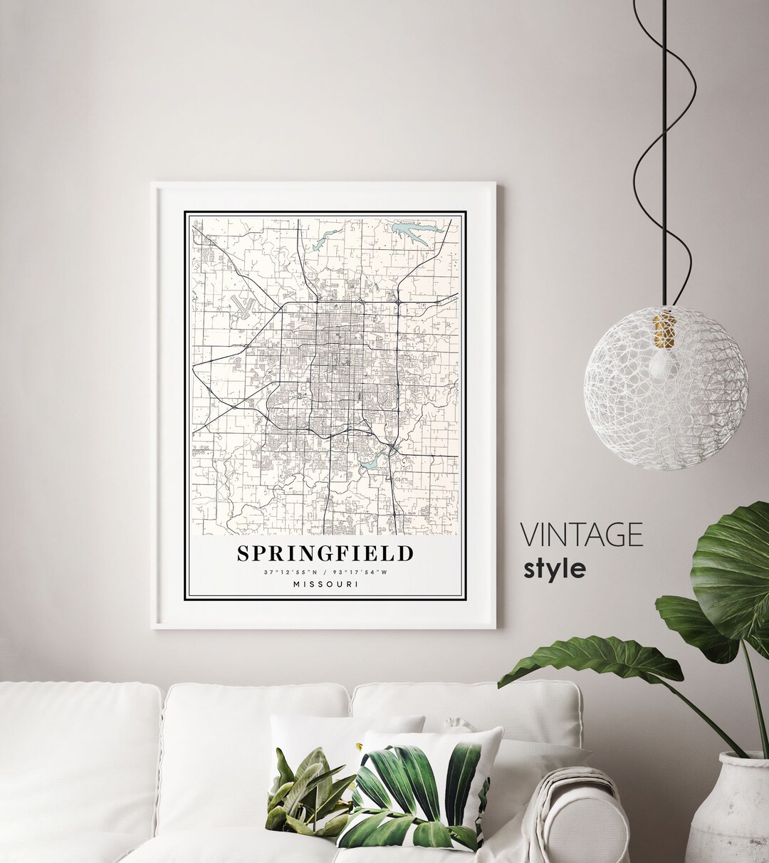 SPRINGFIELD Map Springfield Missouri City Map Springfield MO - Etsy