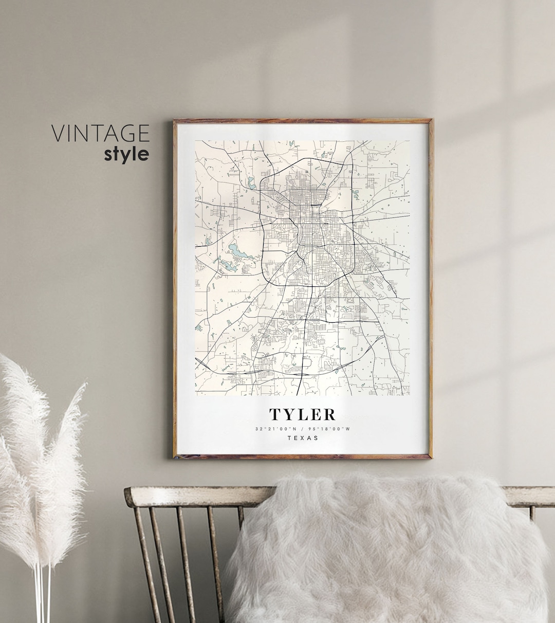 Tyler Texas TX Map Tyler City Map Tyler Print Tyler Poster - Etsy