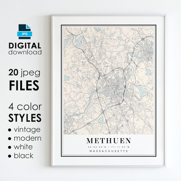 Massachusetts Map Poster - Etsy