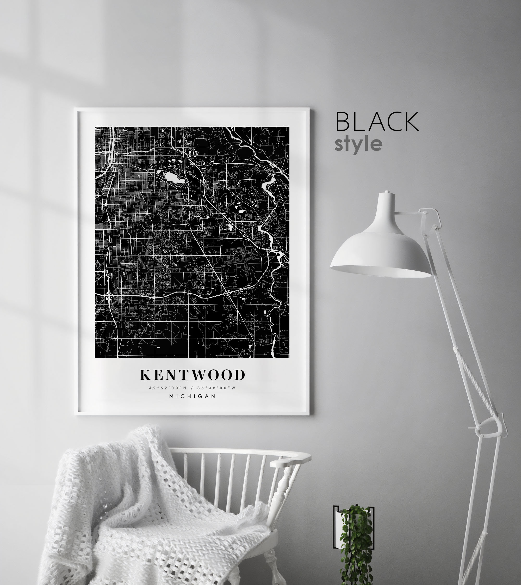 Kentwood Michigan MI Map Kentwood City Map Kentwood Print - Etsy
