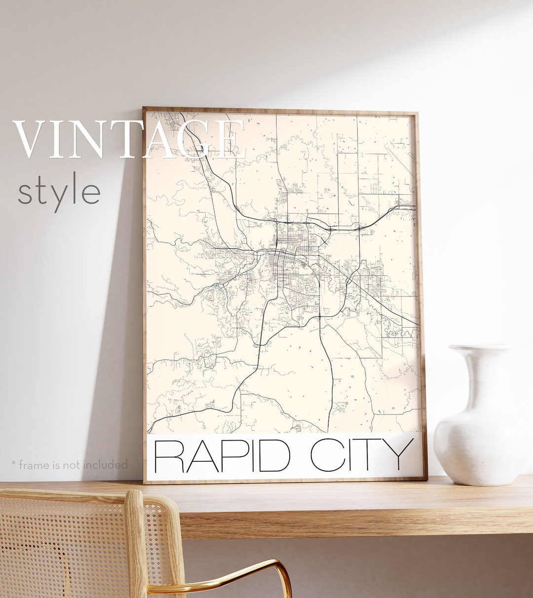 RAPID CITY Map Wall Art Customized Poster in a Modern Design ...