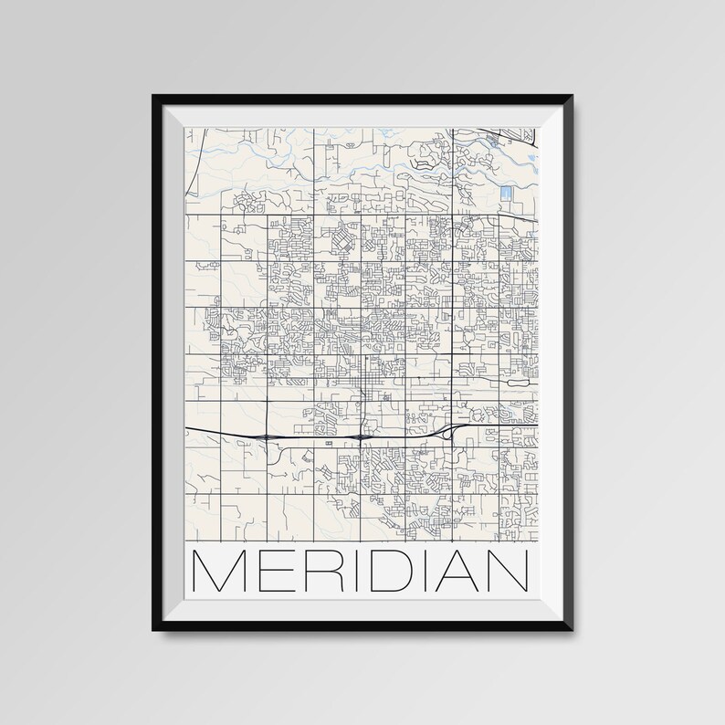 MERIDIAN Idaho Map Meridian City Map Print Meridian Map | Etsy