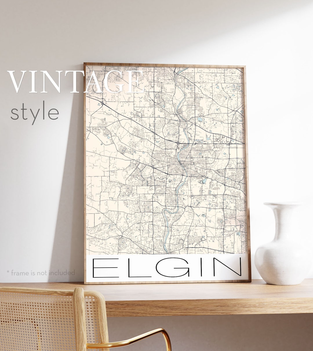 ELGIN Map Wall Art customized poster in a Modern Design, Personalized ...