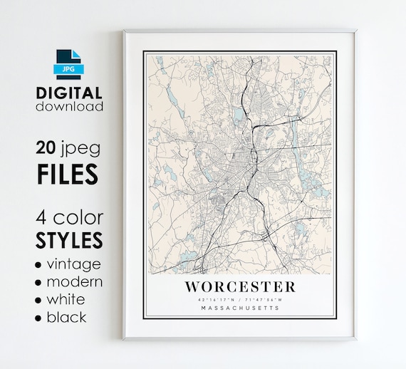 Printable Map Of Worcester Ma Map Of The Study Area (Worcester, MA)