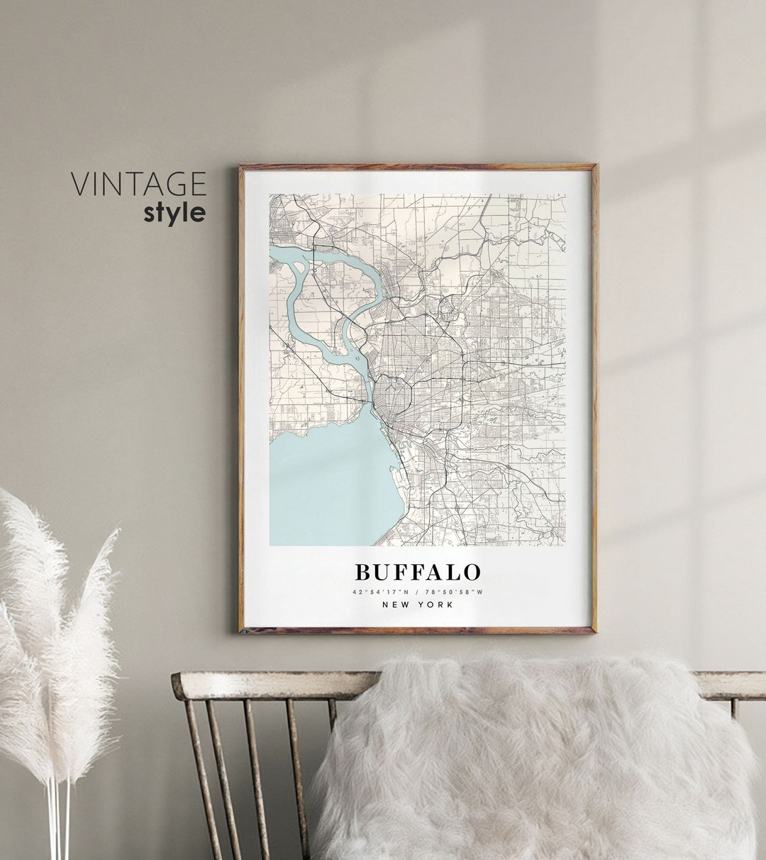 Buffalo New York NY Map Buffalo City Map Buffalo Print - Etsy