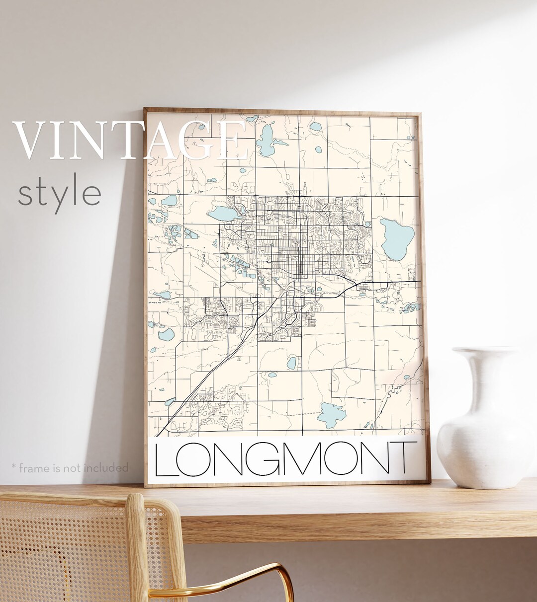 LONGMONT Map Wall Art Customized Poster in a Modern Design ...