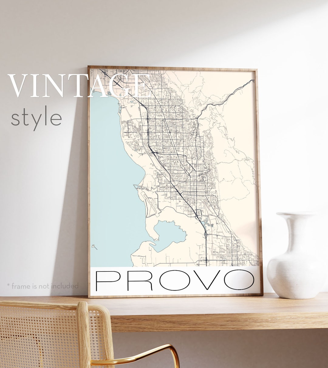 PROVO Map Wall Art Customized Poster in a Modern Design, Personalized ...