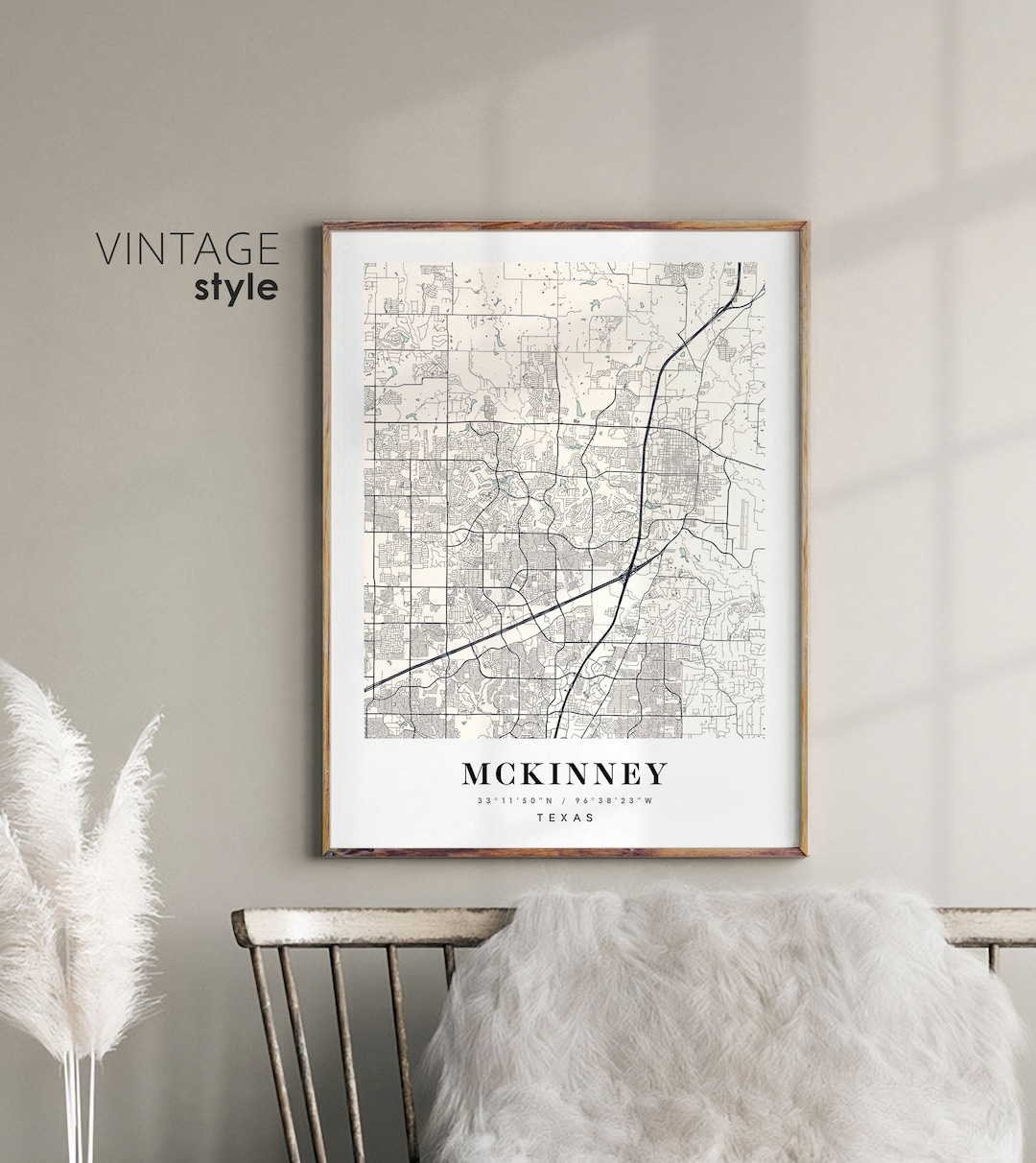 Mckinney Texas TX Map Mckinney City Map Mckinney Print - Etsy