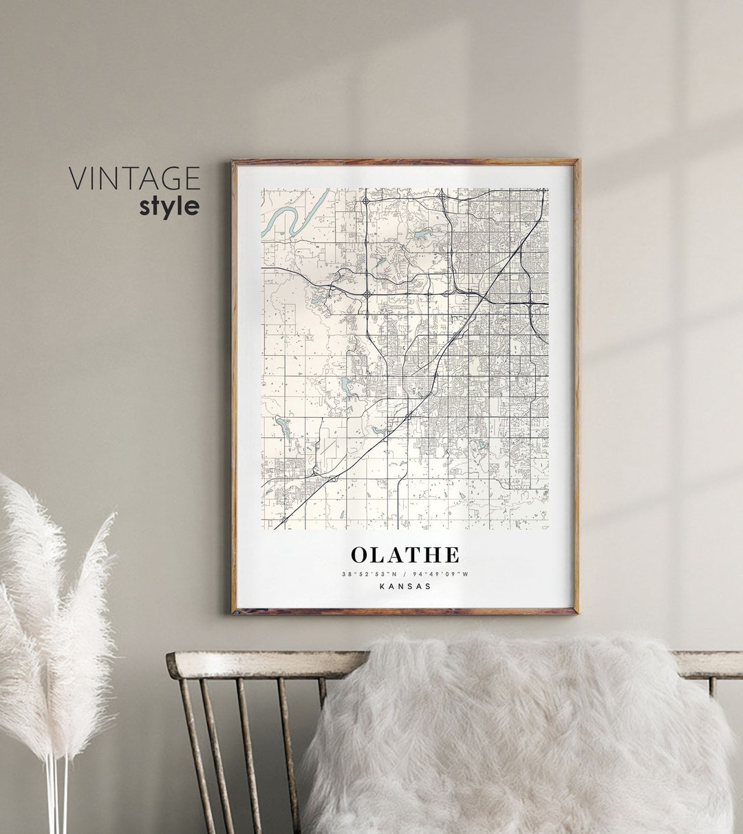 Olathe Kansas KS Map, Olathe City Map, Olathe Print, Olathe Poster Map ...