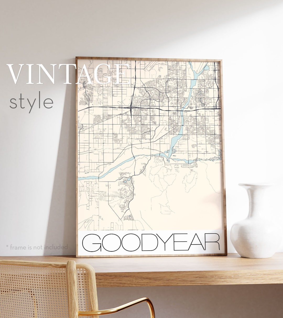 GOODYEAR Map Wall Art Customized Poster in a Modern Design ...