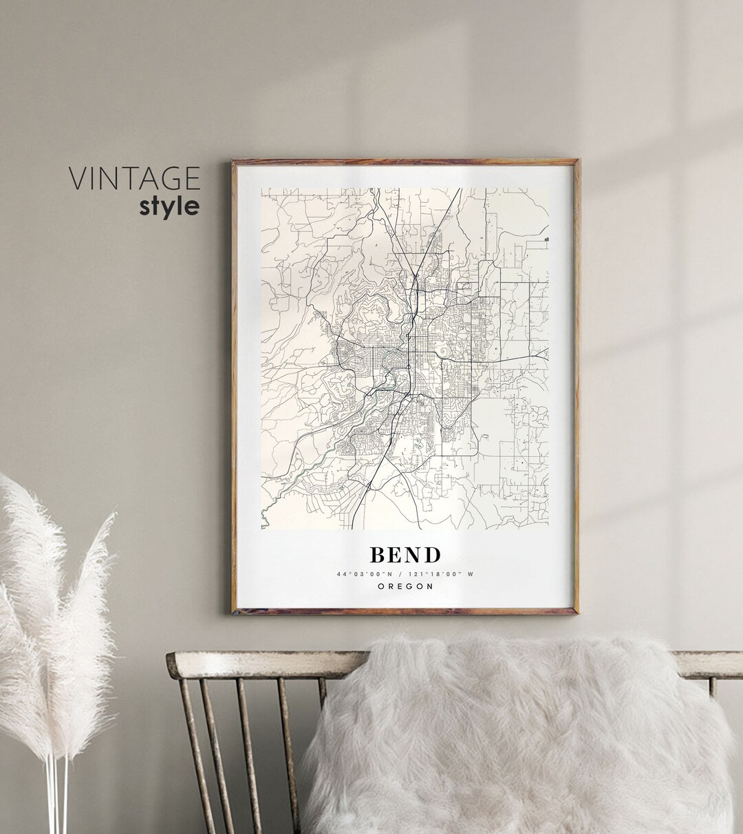 Bend Oregon OR Map, Bend City Map, Bend Print, Bend Poster Map ...