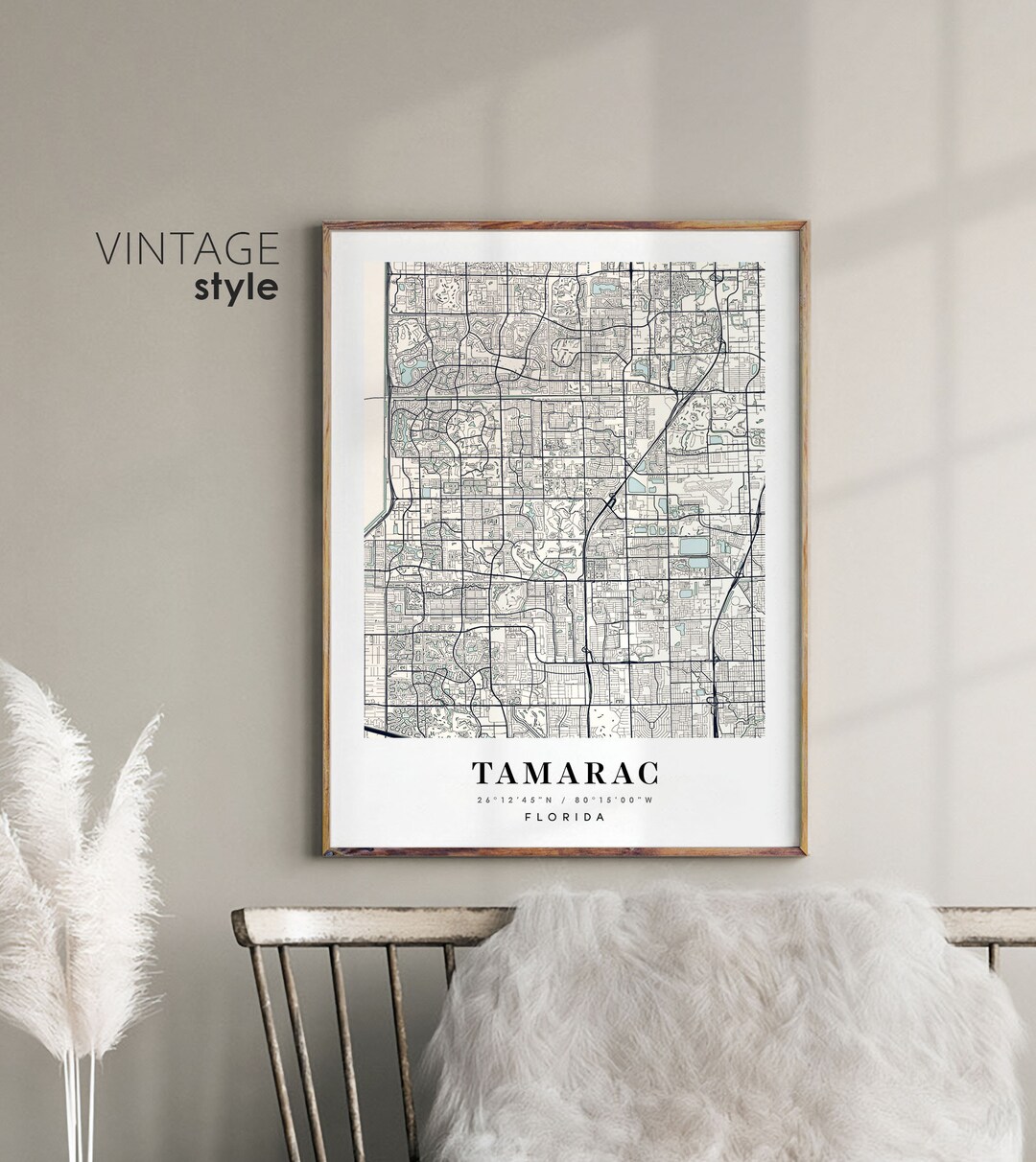 Tamarac Florida FL Map Tamarac City Map Tamarac Print - Etsy