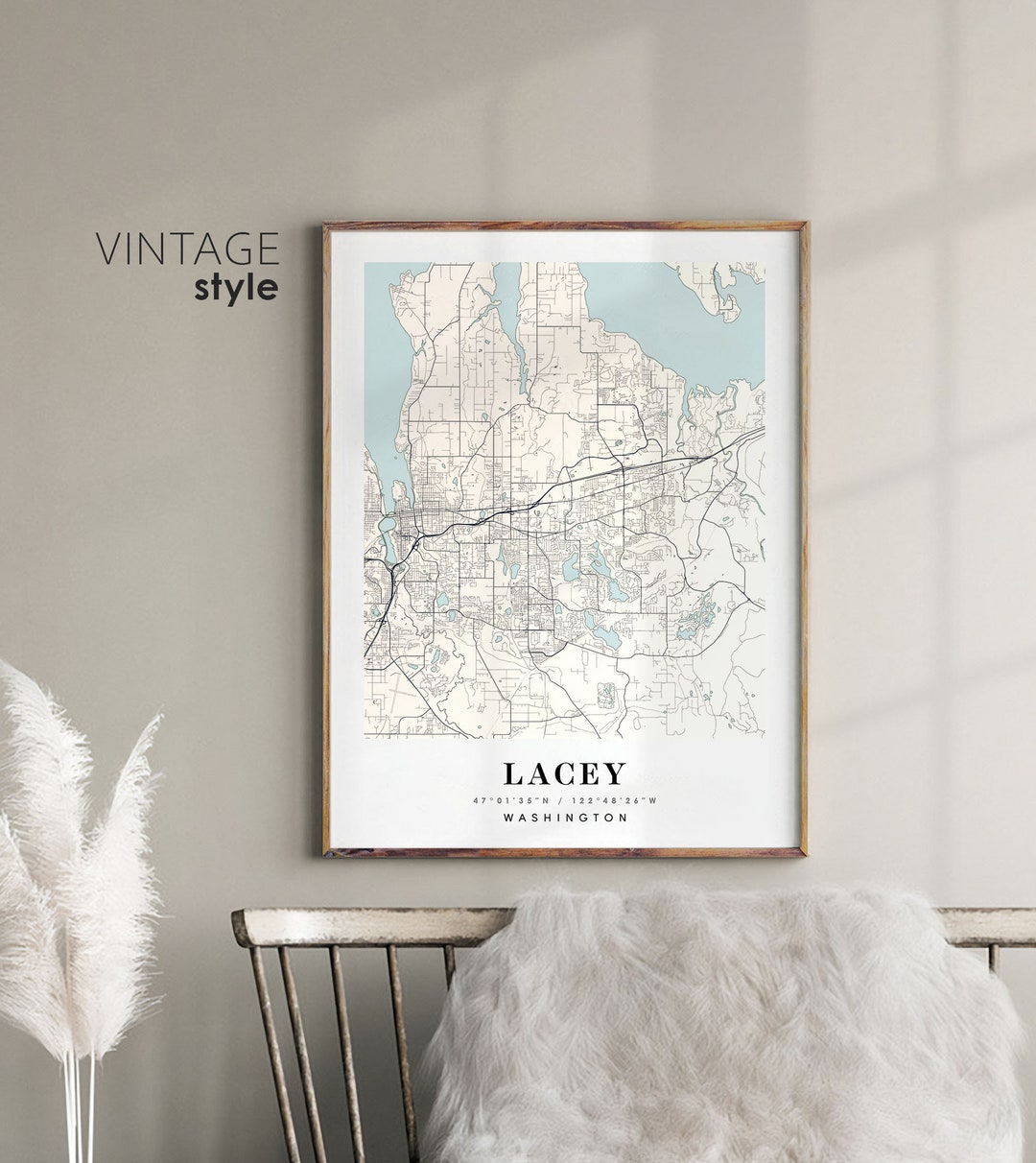 Lacey Washington WA Map Lacey City Map Lacey Print Lacey - Etsy