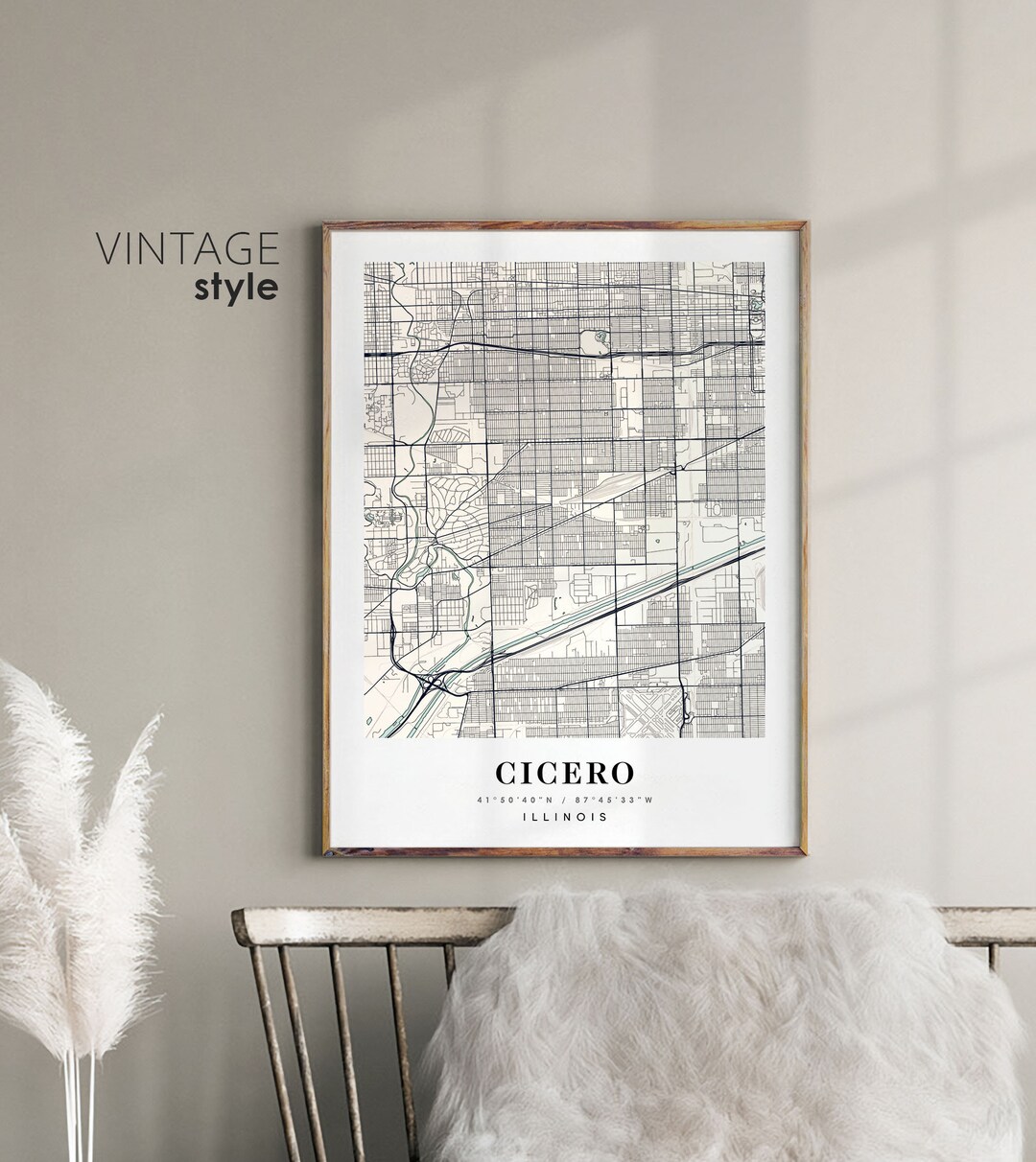 Cicero Illinois IN Map Cicero City Map Cicero Print Cicero - Etsy